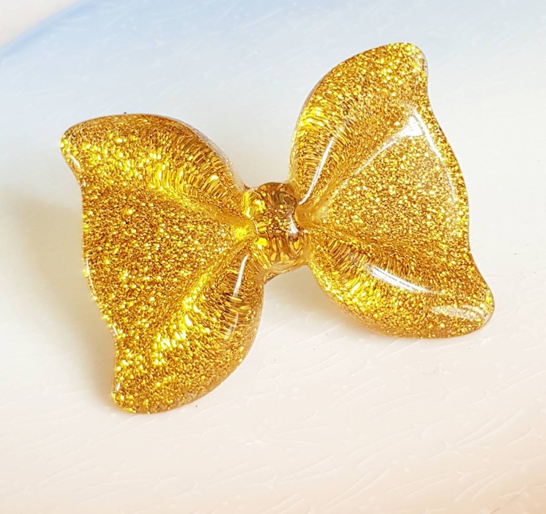 Gold Sparkly Big Bow Ring, Kawaii Jewelry - Etsy