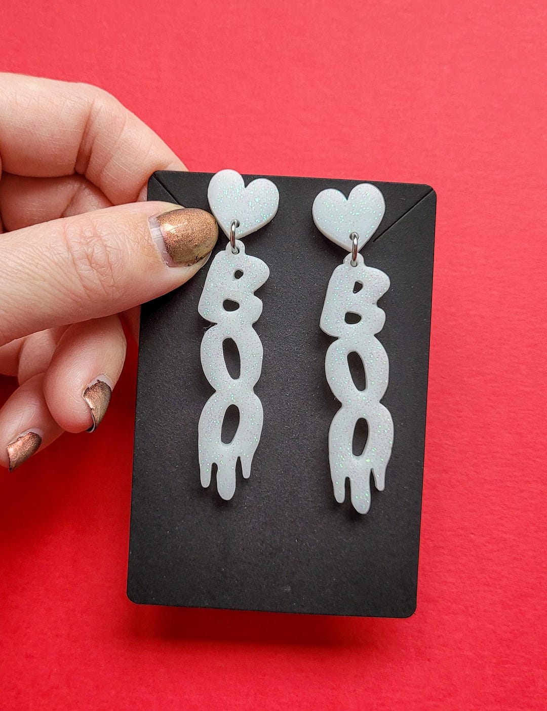 Boo Spooky Earrings, Drippy Creepy Cute Jewellery, Gothic Horror Lover ...
