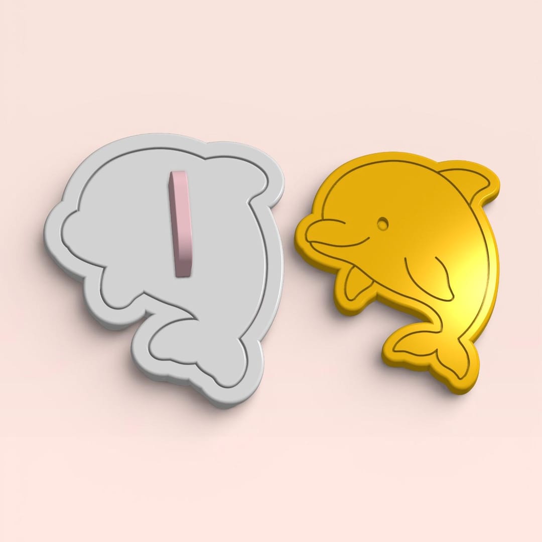 Dolphin Cookie Cutter With Stamp | Sea Animal Baking Tool | Ocean Theme ...