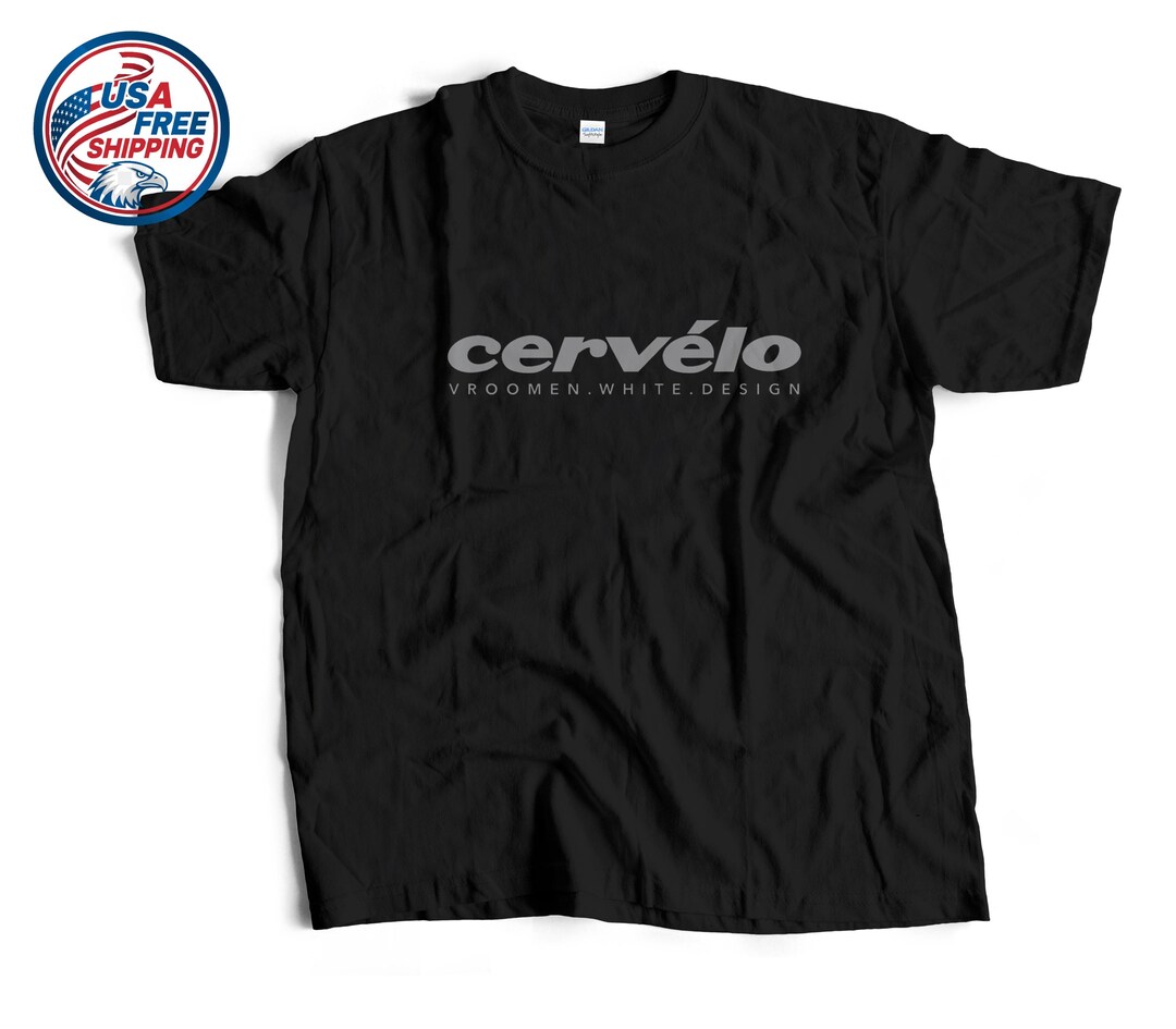 Cervelo Bicycle Gray Logo Men or Women's T-shirt, Short Sleeve Made in ...