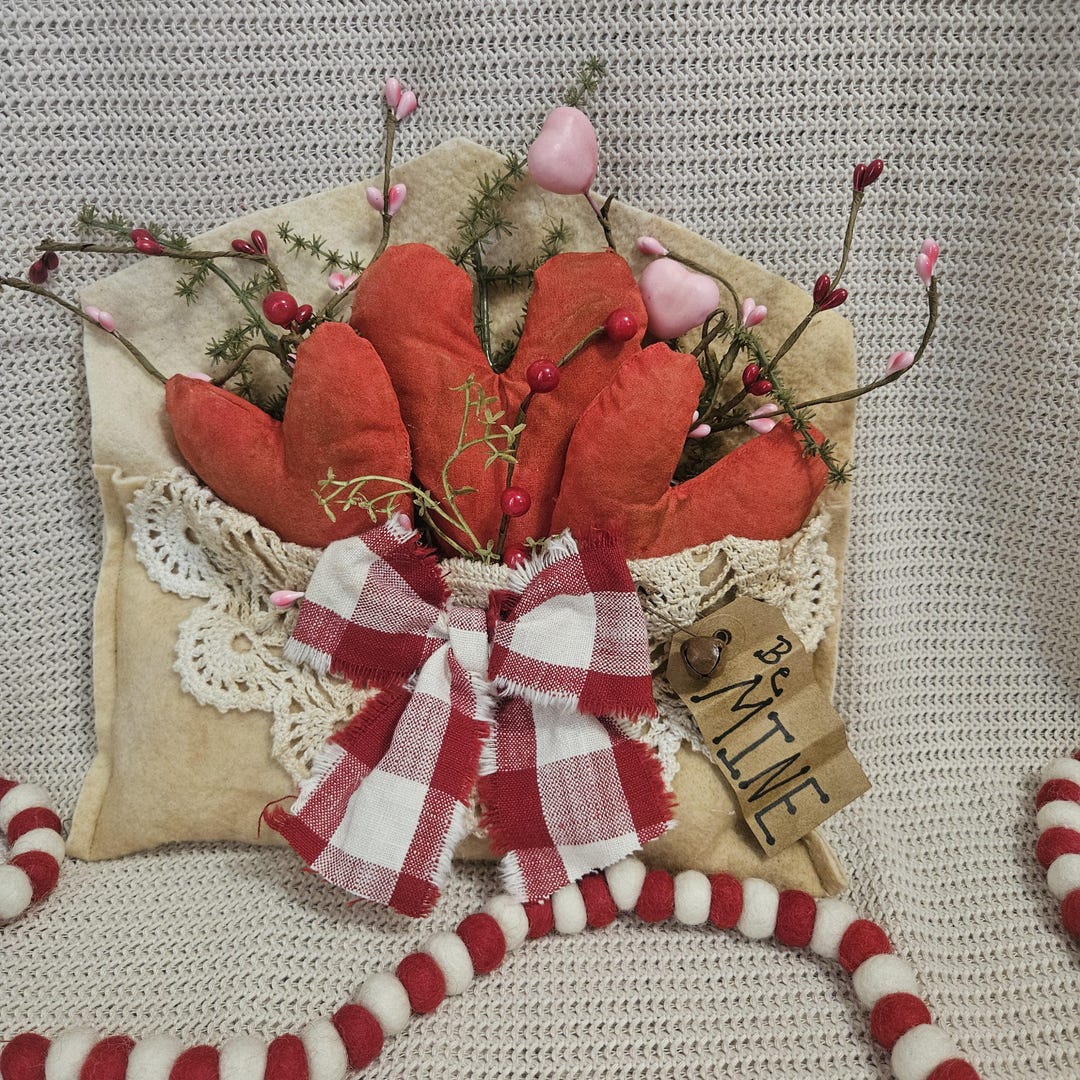 Handmade Primitive Valentine's Day Letters Decor - Etsy