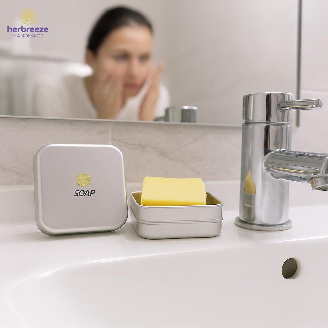 Eco-friendly Aluminum Soap Tin With Drain Tray | Travel Soap Box for ...