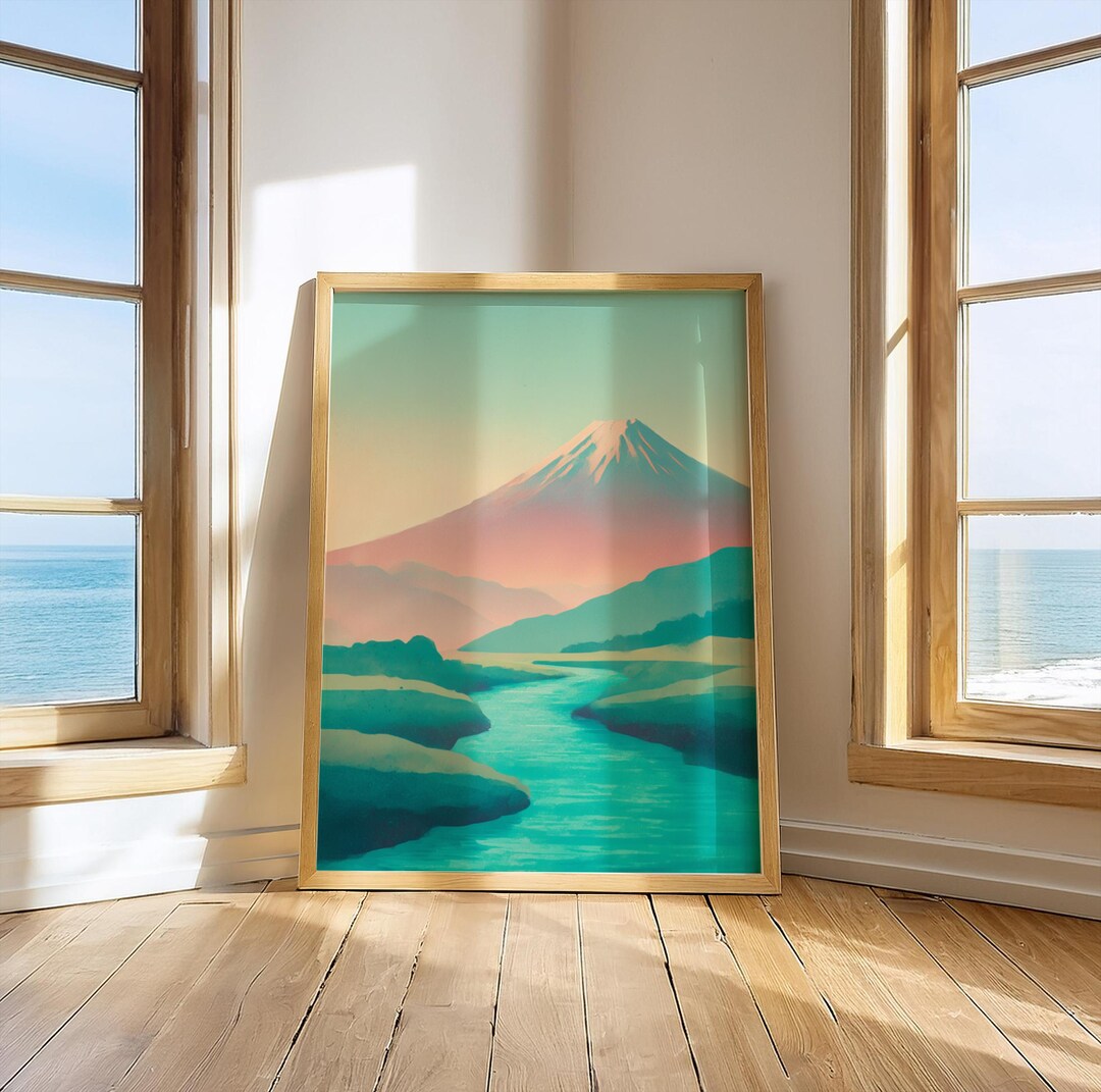 Mount Fuji Art | Japandi Wall Decor | Japanese Landscape Print - Etsy