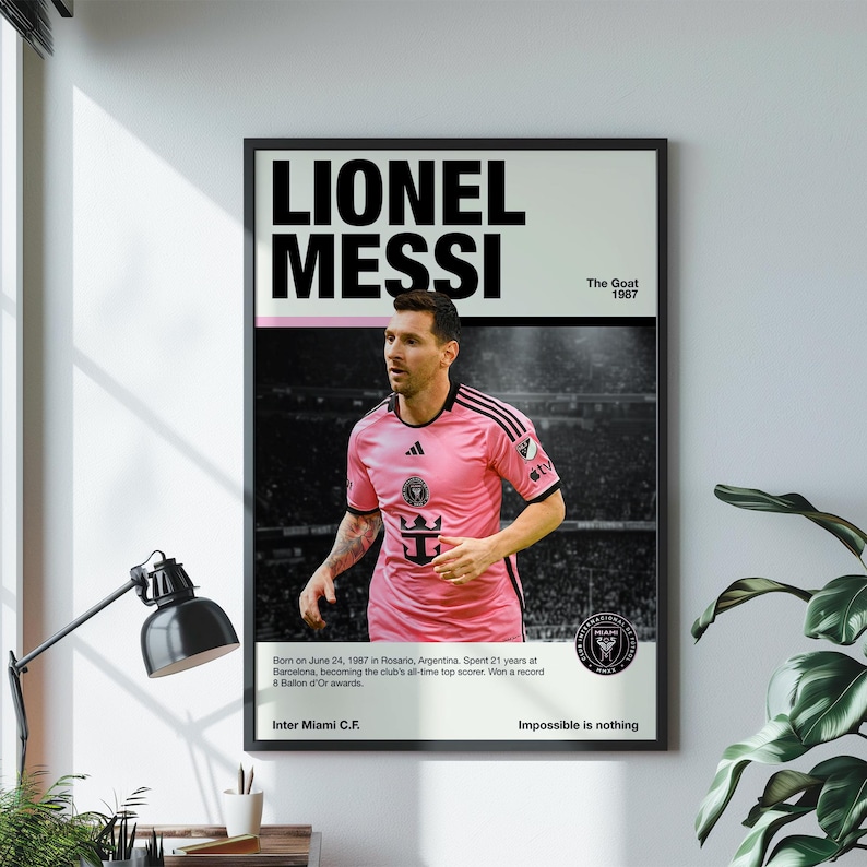Lionel Messi Poster, Inter Miami, Fan Art, Football Player Poster ...