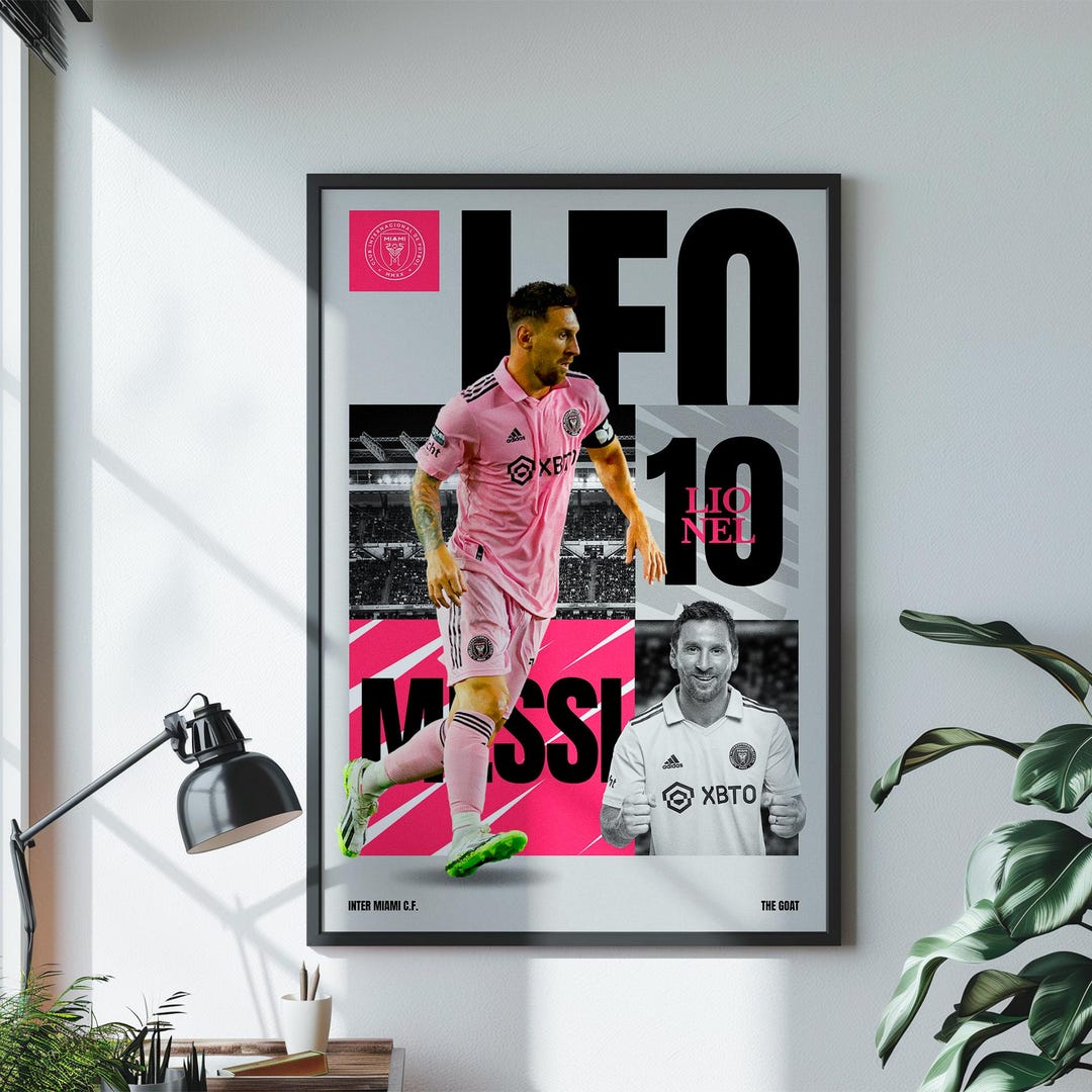 Lionel Messi Poster, Inter Miami Poster, Soccer Gifts, Sports Poster ...