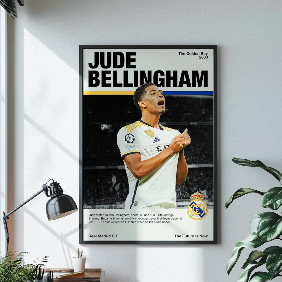 Jude Bellingham Poster, Real Madrid Poster, Soccer Gifts, Sports Poster ...
