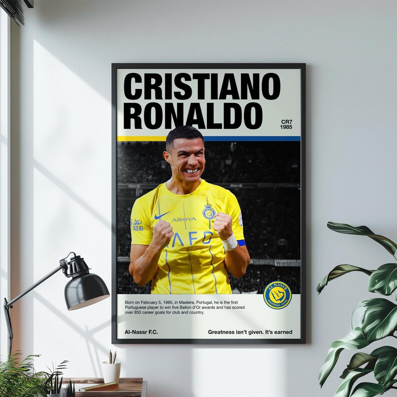 Cristiano Ronaldo Poster, Al Nassr, Football Player Poster, Wall Art ...
