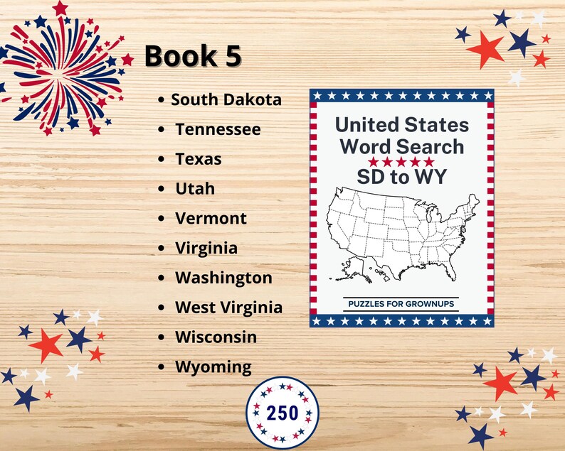 United States Word Search Mega Bundle | Large Print USA Brain Games ...
