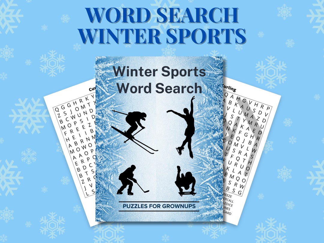 Winter Sports Word Search Puzzles for Seniors | Large Print | PDF ...