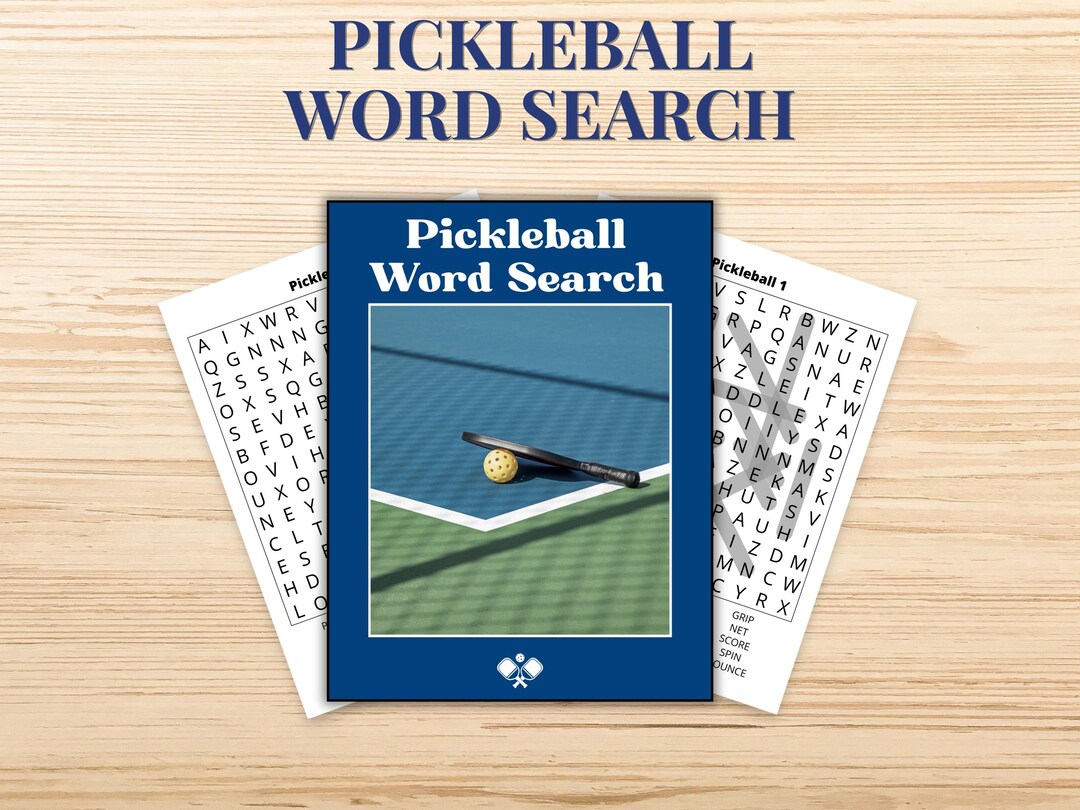 Large Print Pickleball Word Search Puzzles for Seniors | PDF Download ...