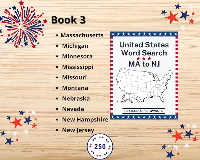 United States Word Search Mega Bundle | Large Print USA Brain Games ...