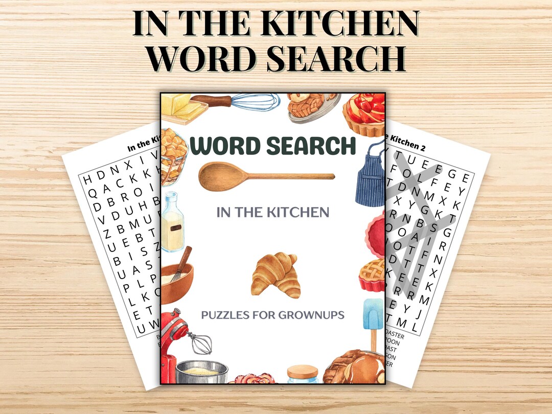 Large Print in the Kitchen Word Search Puzzles for Seniors | PDF ...