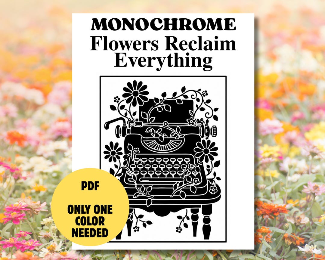 Monochrome Floral Coloring Pages | Vintage Botanical One Color ...