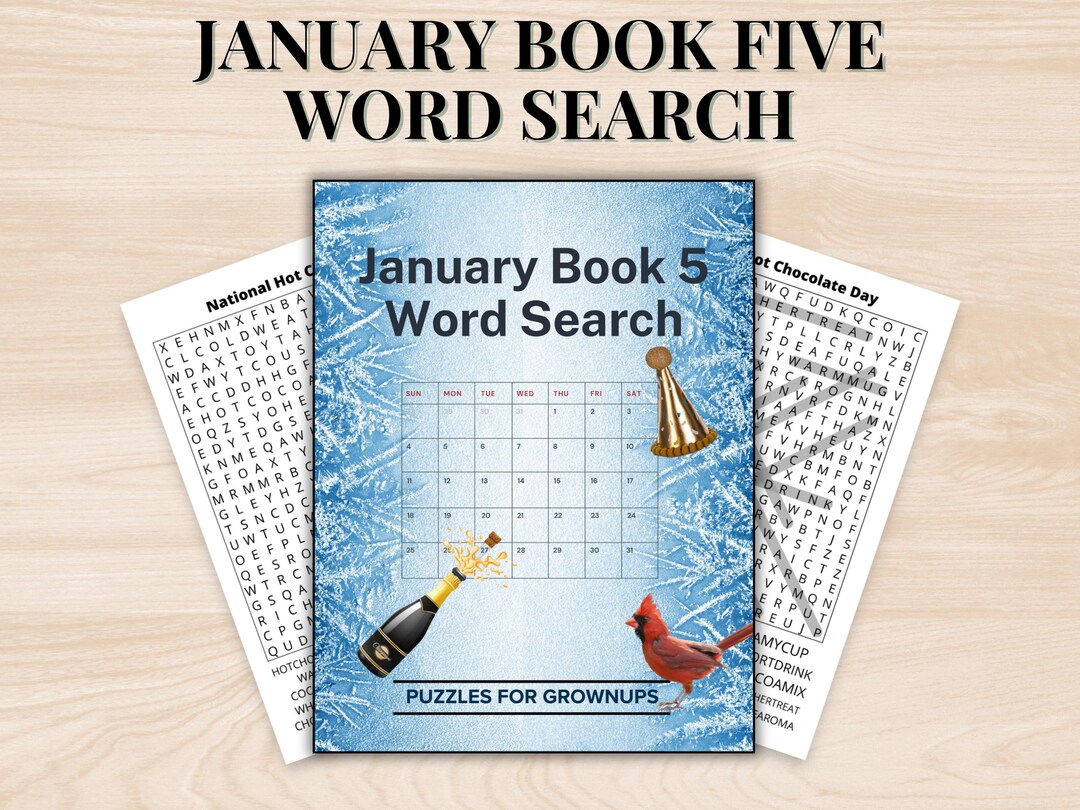 Large Print January Word Search Puzzles for Seniors | Book 5 | PDF ...