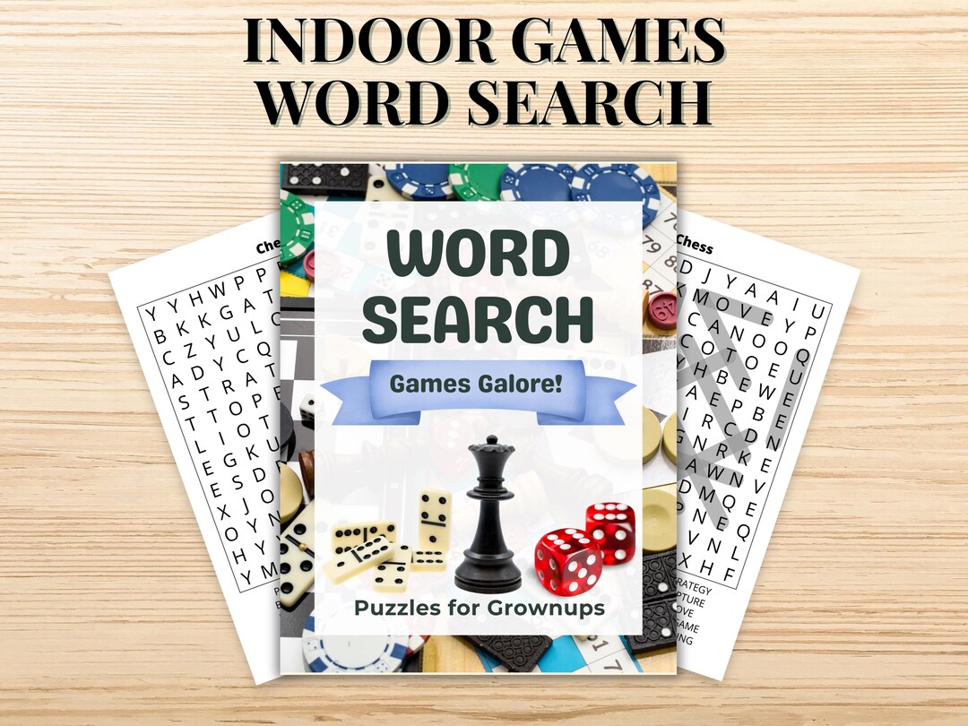 Large Print Indoor Games Word Search Puzzles for Seniors | PDF Download ...