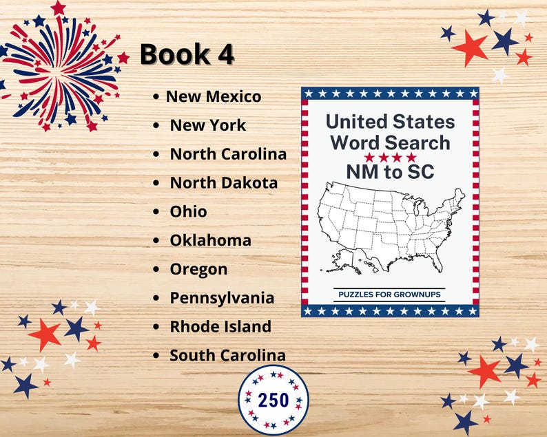 United States Word Search Mega Bundle | Large Print USA Brain Games ...
