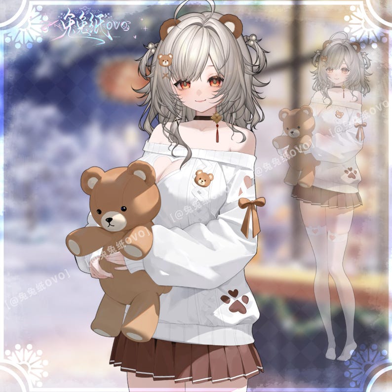 Teddy Bear Cozy Wear | Vtuber Outfit Asset | Live2d Clothing Model ...