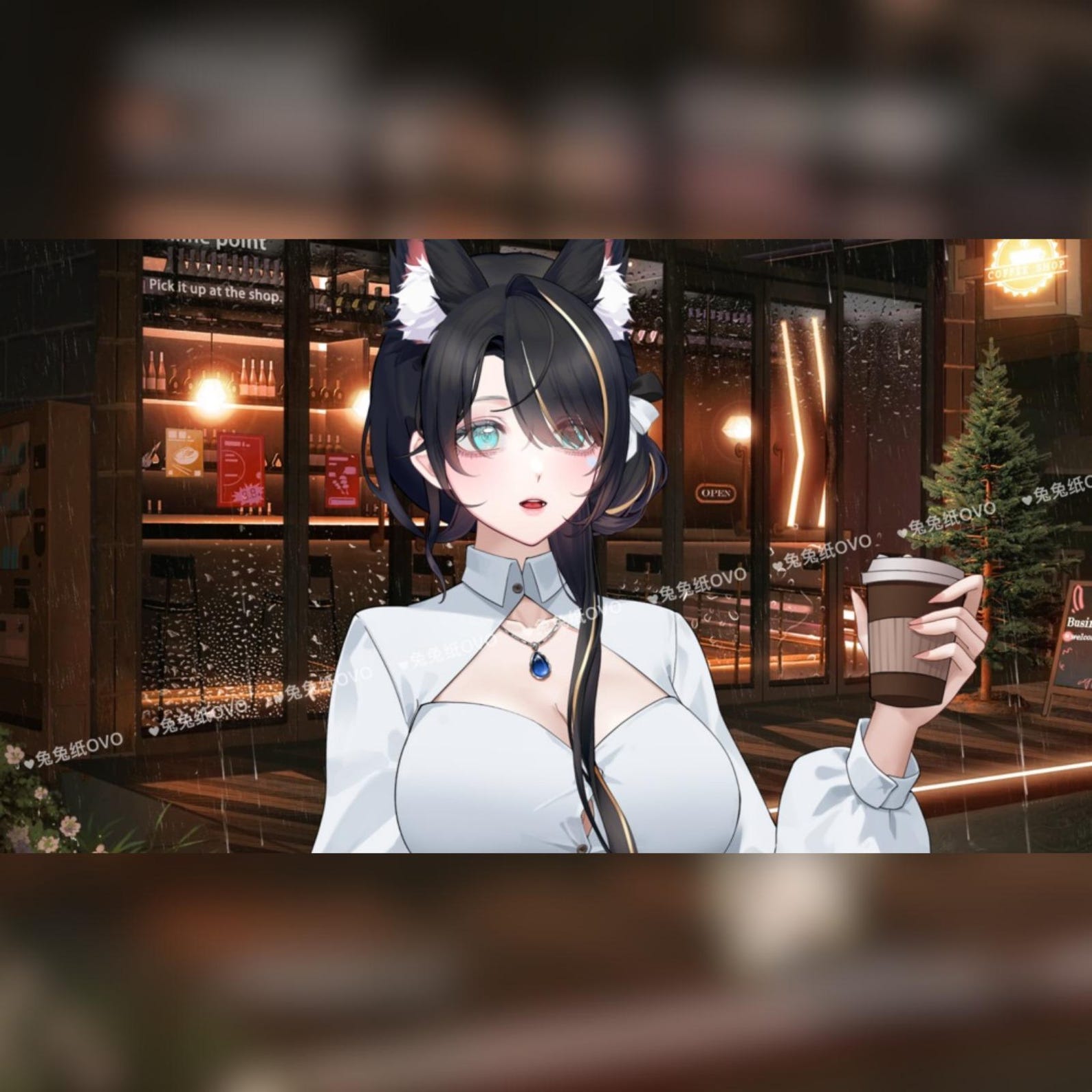 Hand-drawn Vtuber Streaming UI |A Coffee Coincidence | 3-atmosphere ...
