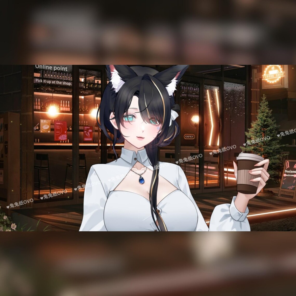 Hand-drawn Vtuber Streaming UI |A Coffee Coincidence | 3-atmosphere ...