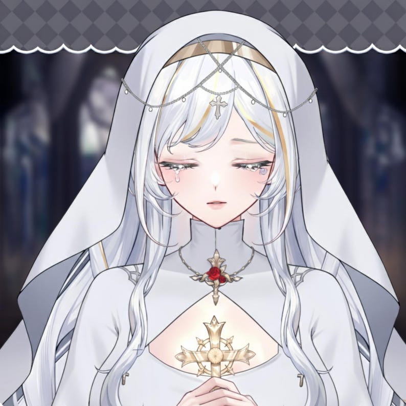 White Lady Vtuber Outfit | Elegant Live2d Model - Etsy