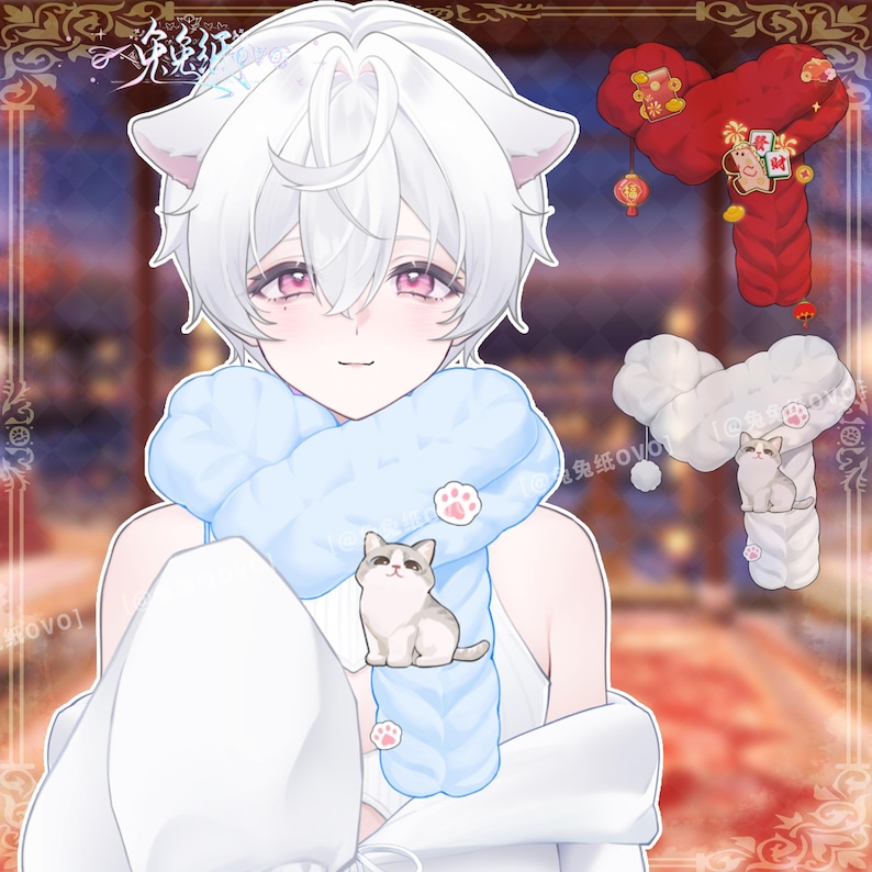 Live2d Vtuber Winter Scarf Asset | Dynamic VTS Accessory - Etsy