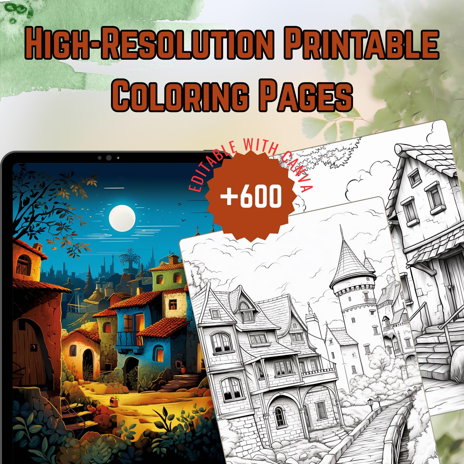Quiet Rural Village Scenes Coloring Pages – 600+ Printable Country ...