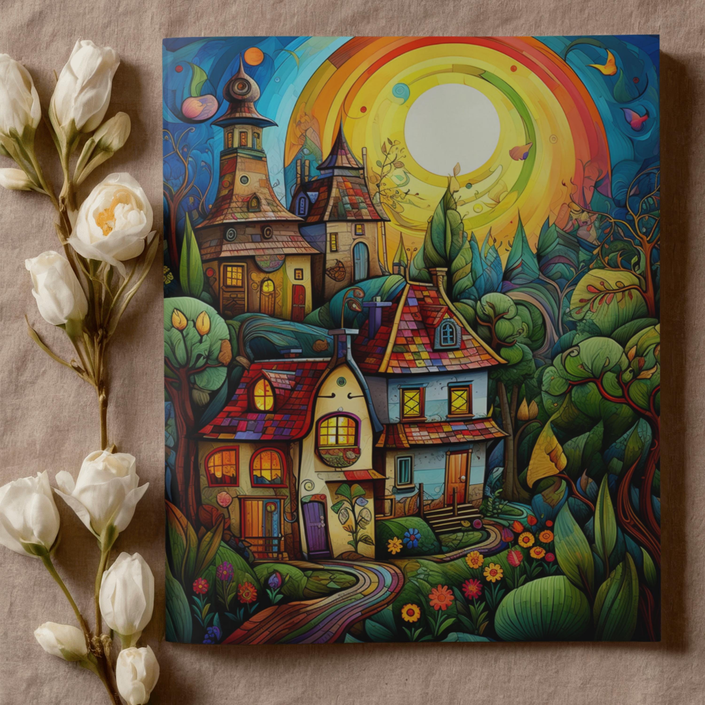 Quiet Rural Village Scenes Coloring Pages – 600+ Printable Country ...