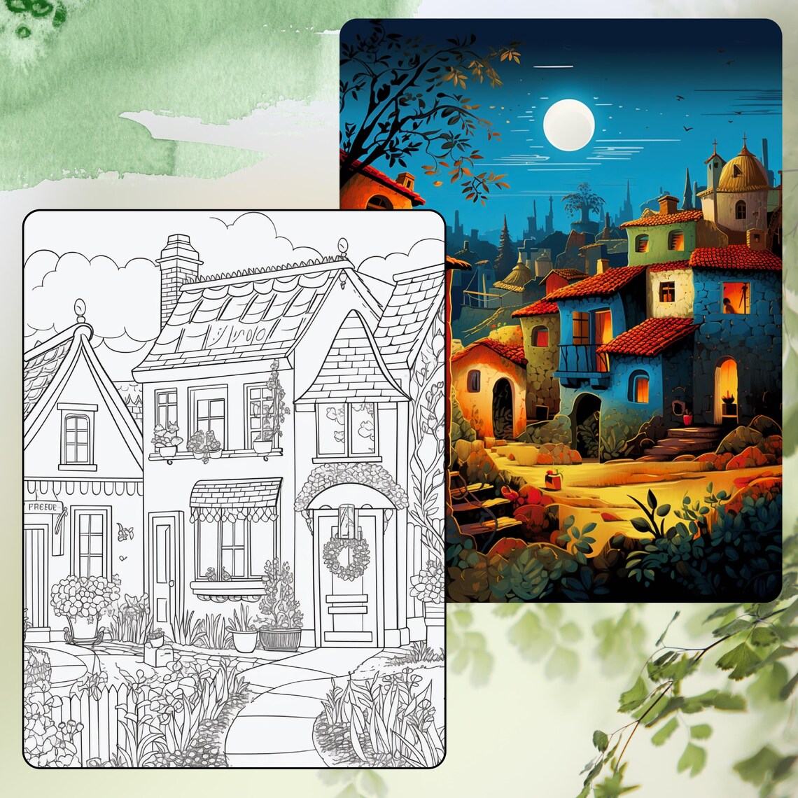 Quiet Rural Village Scenes Coloring Pages – 600+ Printable Country ...