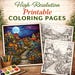 Quiet Rural Village Scenes Coloring Pages – 600+ Printable Country ...