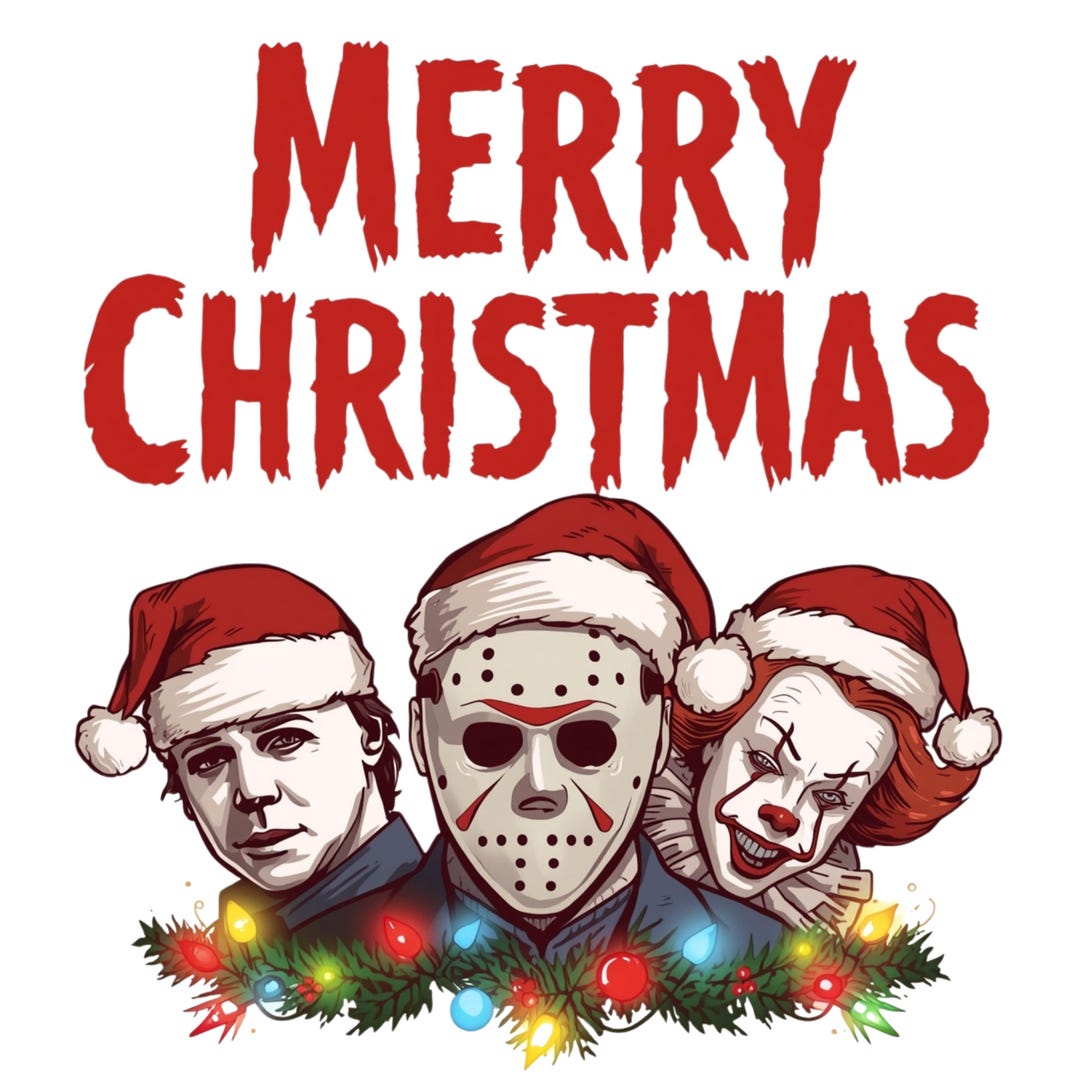 Merry Christmas Horror Design | DIY Holiday Flyer | Printable Scary ...