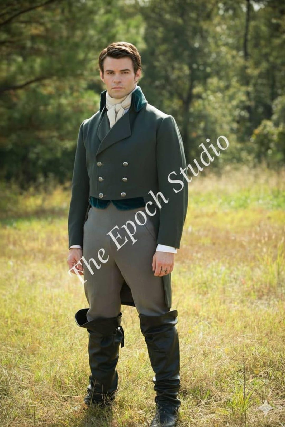 Men's 19th Century Formal Outfit Regency Green Tailcoat & Trousers Set ...