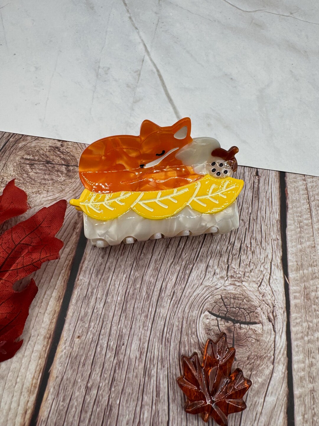 Fox Fall Hair Claw - Etsy UK