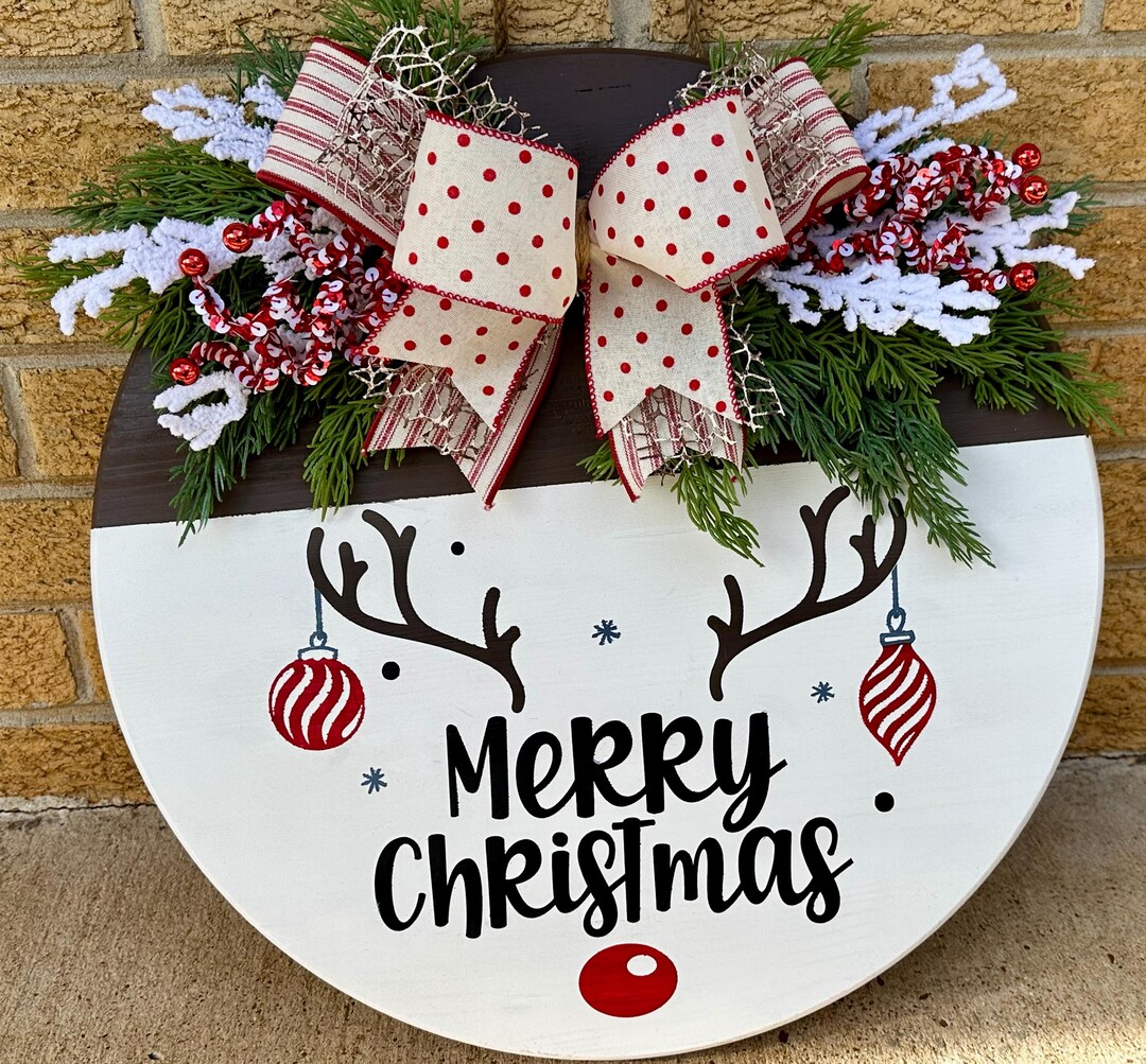 Hand-painted | 18” Round Front Door Sign | Weather-sealed Porch Welcome ...