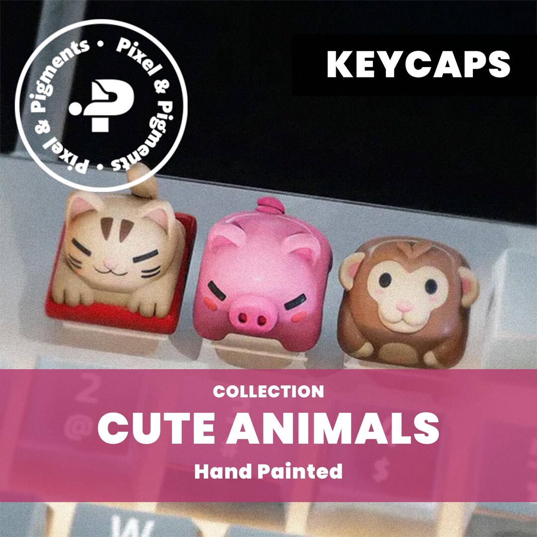 Keycaps - Cute Animals - Hand Painted - Etsy