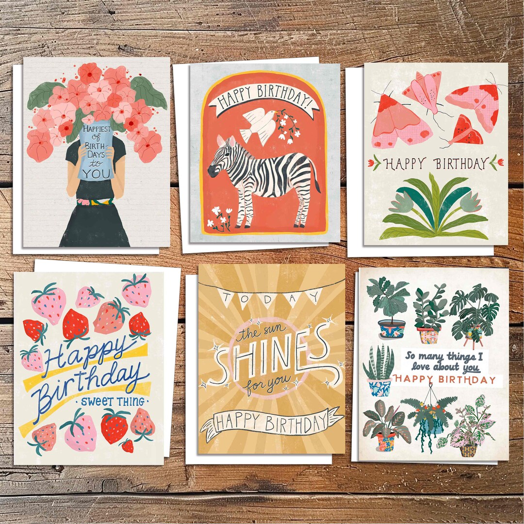 Happy Birthday Greeting Card Variety Pack, Cards for Coworkers ...