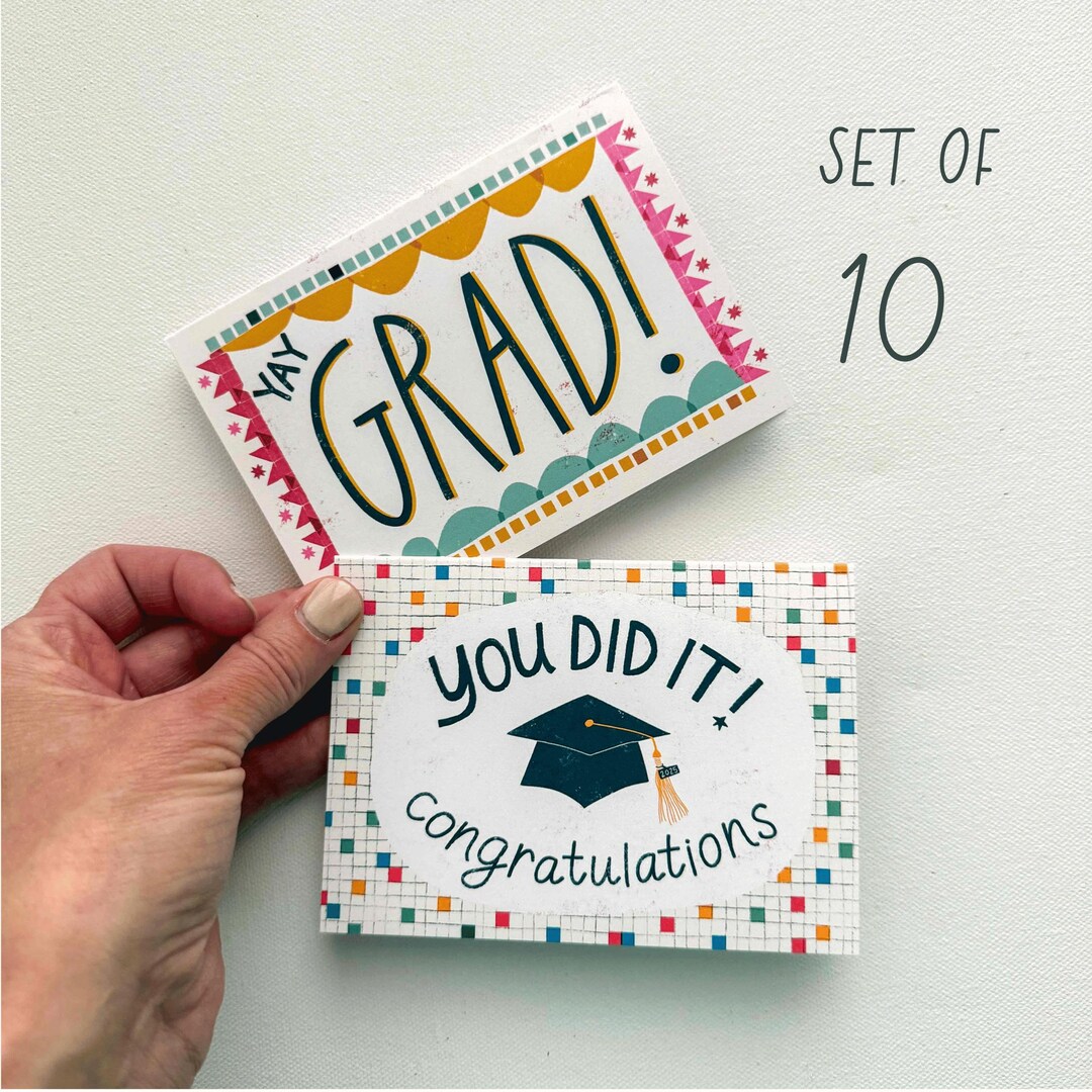 Congratulations Graduate Cards Set of 10 Includes Envelopes Congrats ...