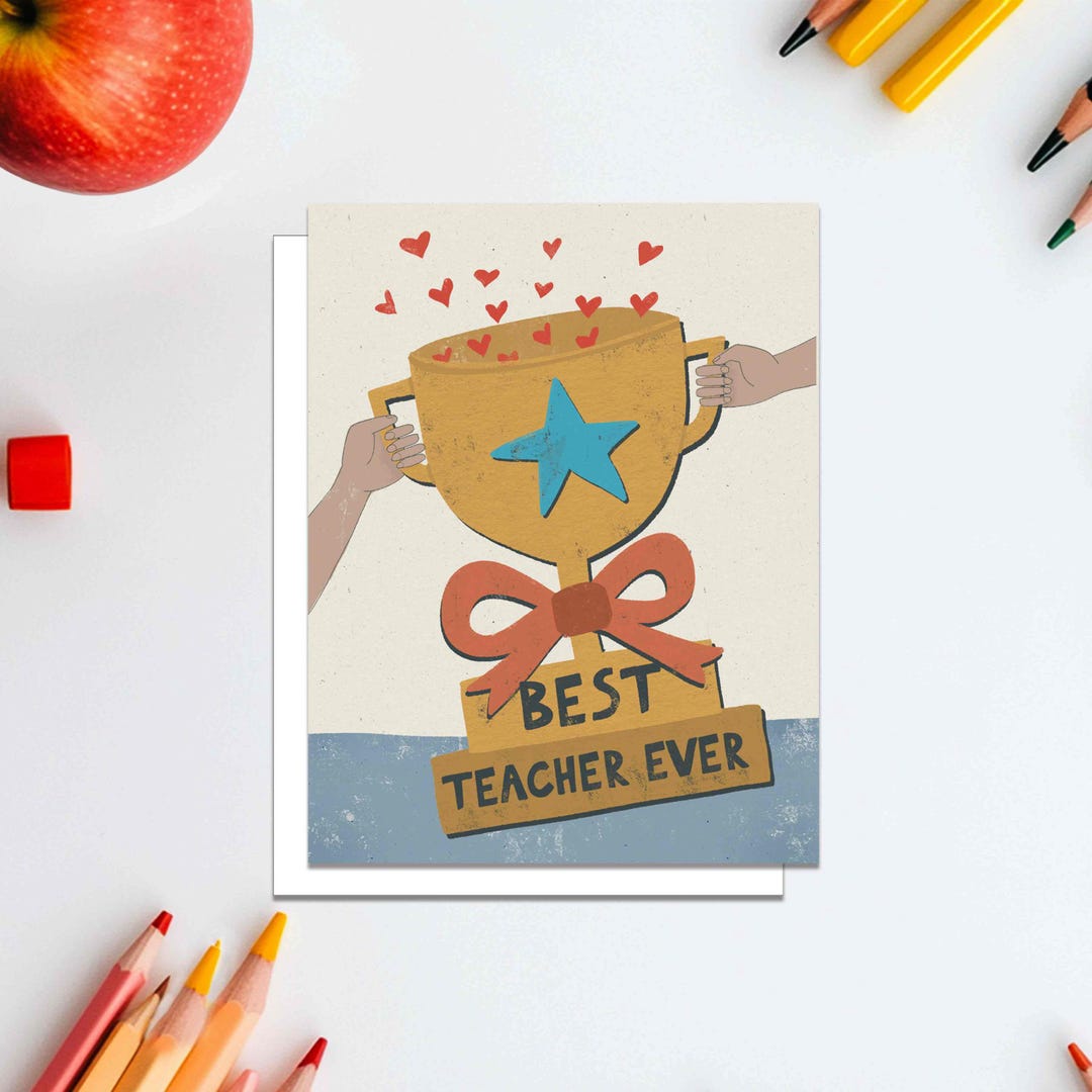 Best Teacher Ever Thank You Card for Teacher Appreciation Week Thank ...