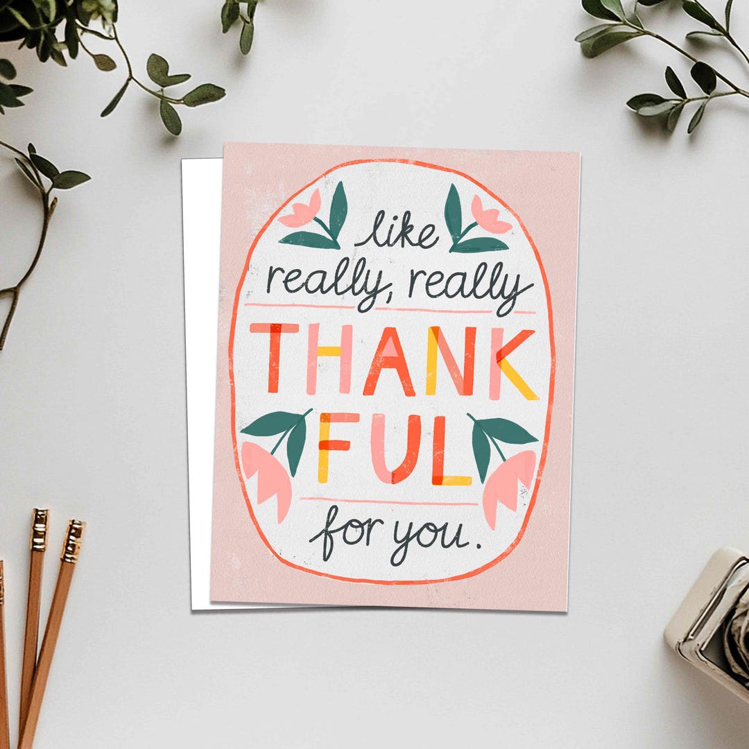 Thank You Card Pink Flower Thank You Floral Beautiful Thanks Greeting ...