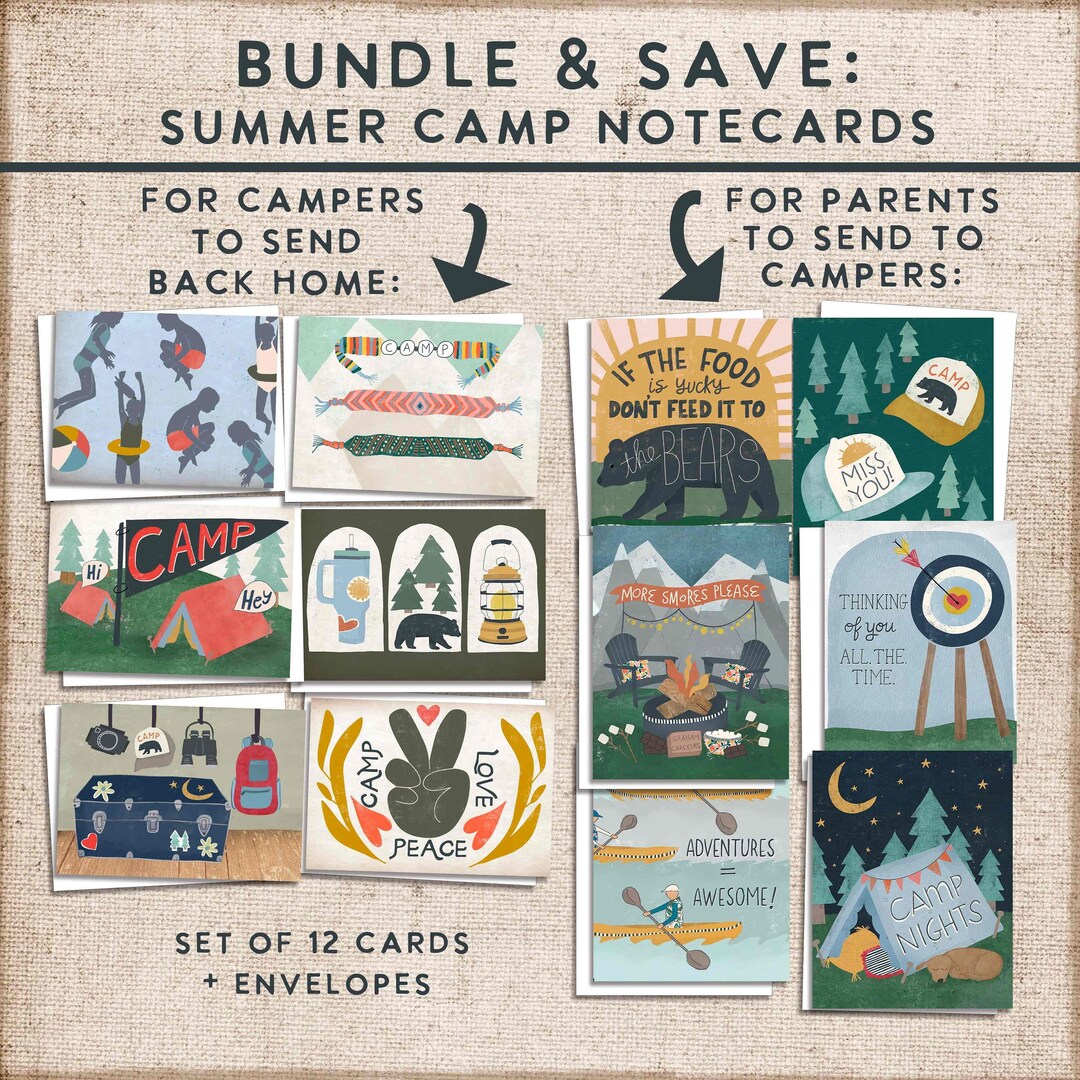 Summer Camper Notecards, Letters to Home, Cards From Home, Summer Camp ...