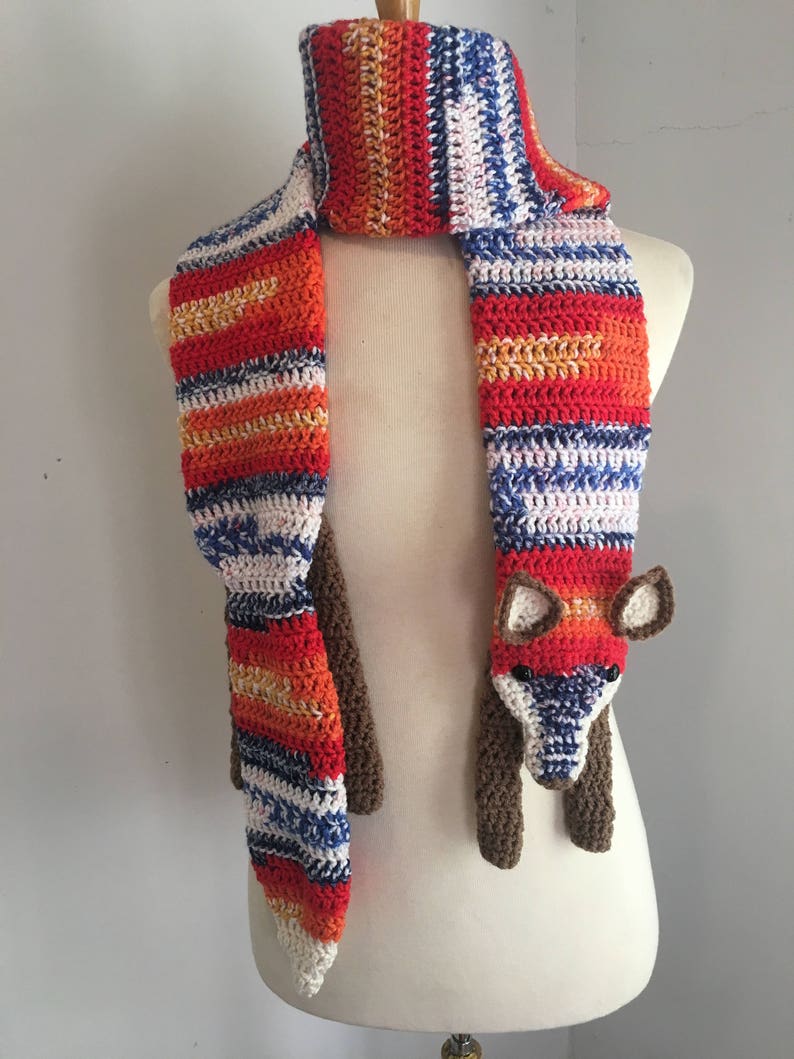 Faux Crocheted Fox Scarf - Made to Order ( ANY COLORS ) - Etsy