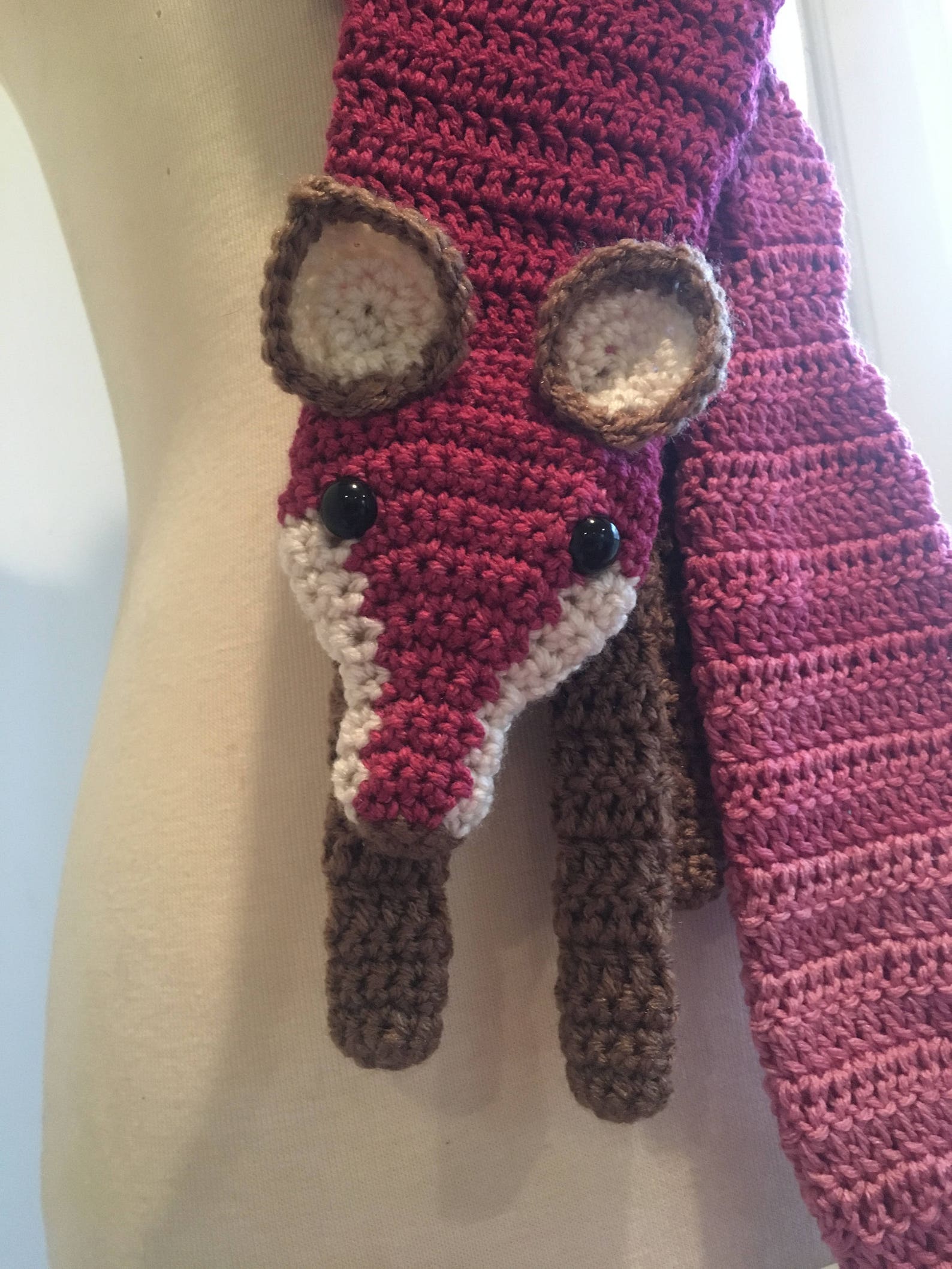 Faux Crocheted Fox Scarf - Made to Order ( ANY COLORS ) - Etsy