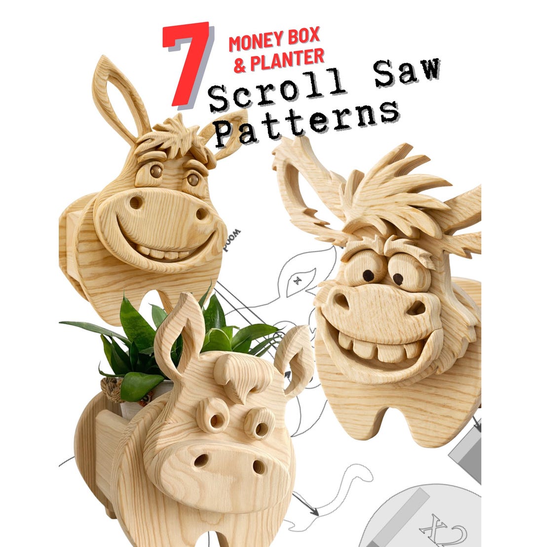 7 Donkey Scroll Saw Patterns: Diy Woodworking Plans (PDF, SVG, DXF) - Etsy