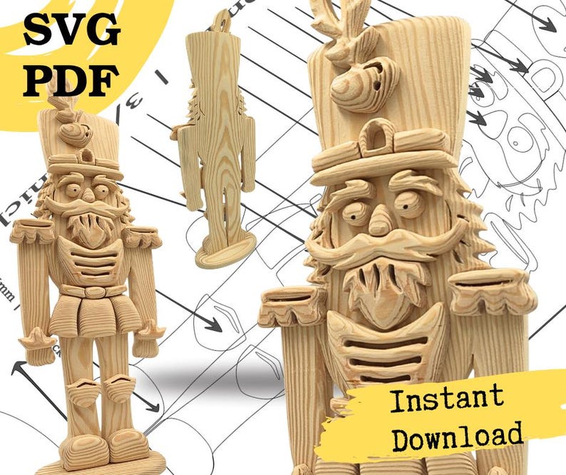 Woodworking | Scroll Saw Pattern | Nutcracker PDF SVG | Rustic Holiday ...