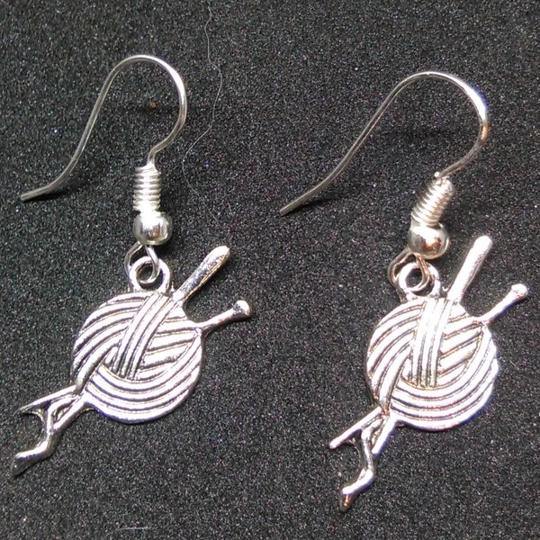 Knitting Earrings - Etsy