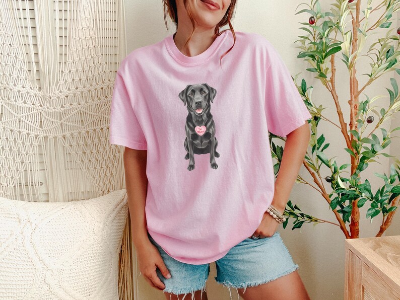 Cute Dog Shirt, Mother's Day Gift, Comfort Colors Black Lab T-shirt ...