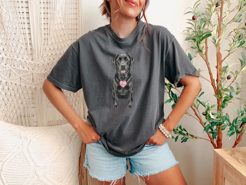 Cute Dog Shirt, Mother's Day Gift, Comfort Colors Black Lab T-shirt ...