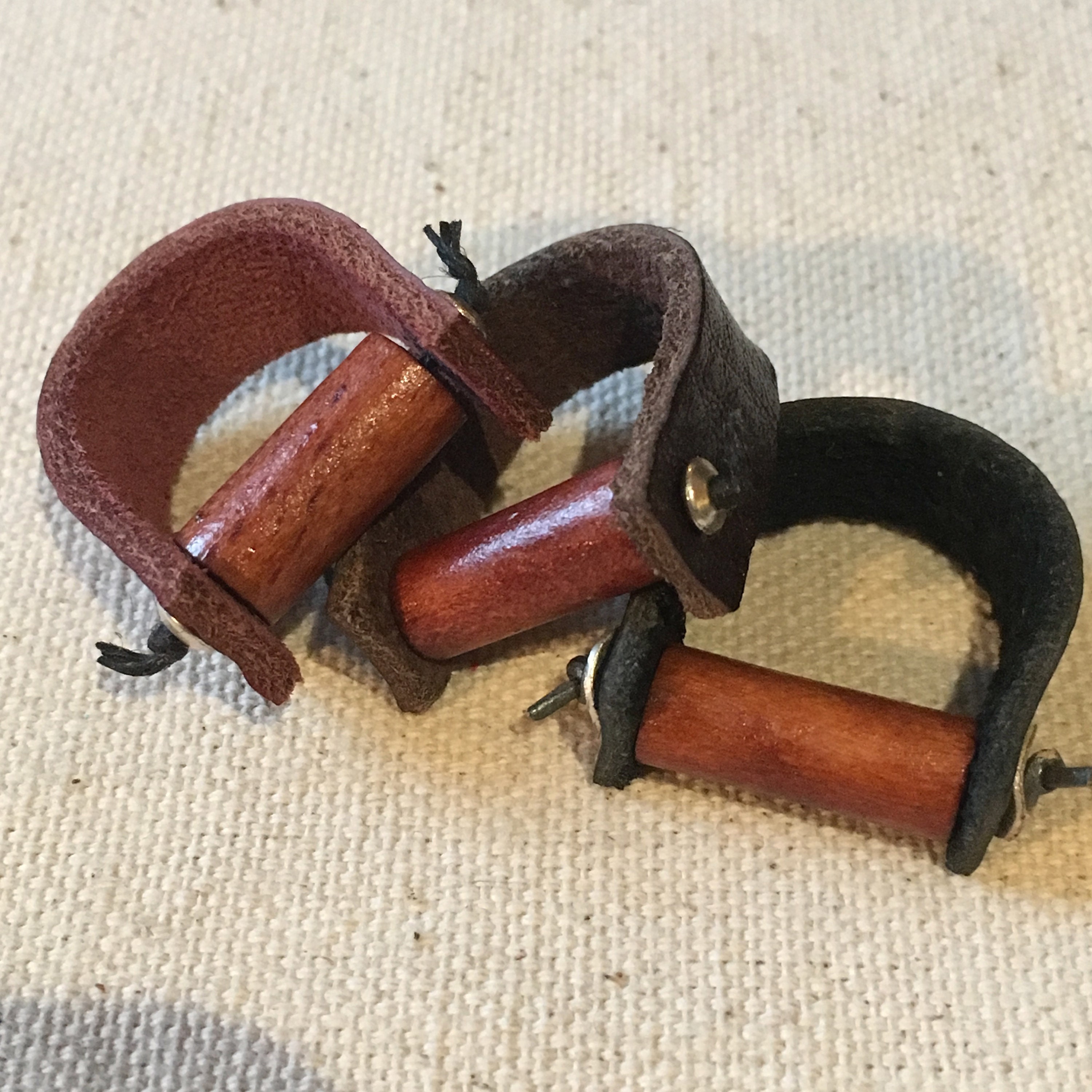 Leather Ring With Wood Bead Dark Brown Leather Ring for Him - Etsy