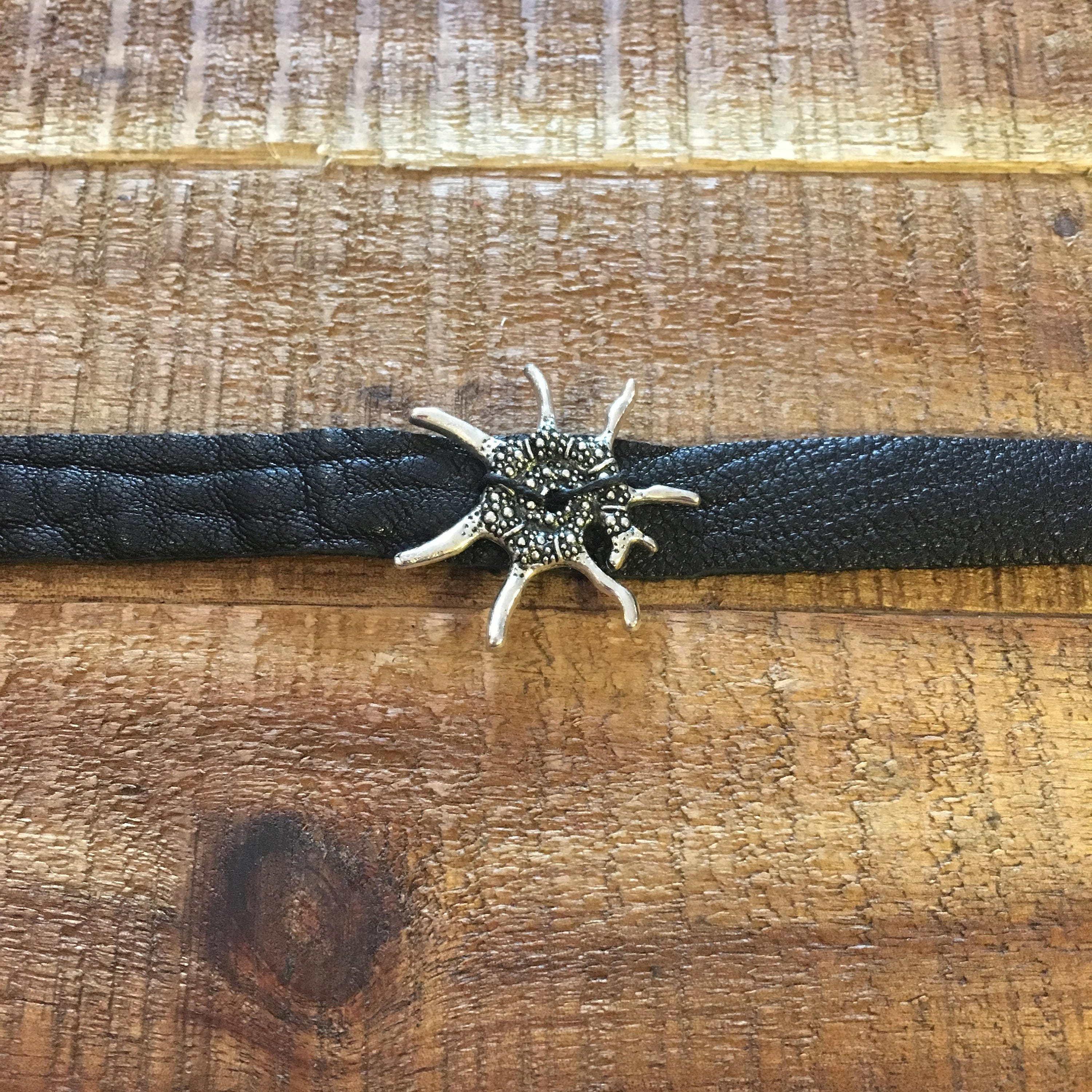 Black Leather Choker Sea Creature Choker Necklace Ocean Life Leather ...