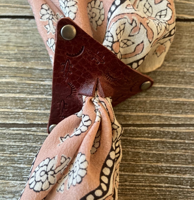 Leather Bandana Slide,stamped Leather Bandana Ring Alternative,bandana ...