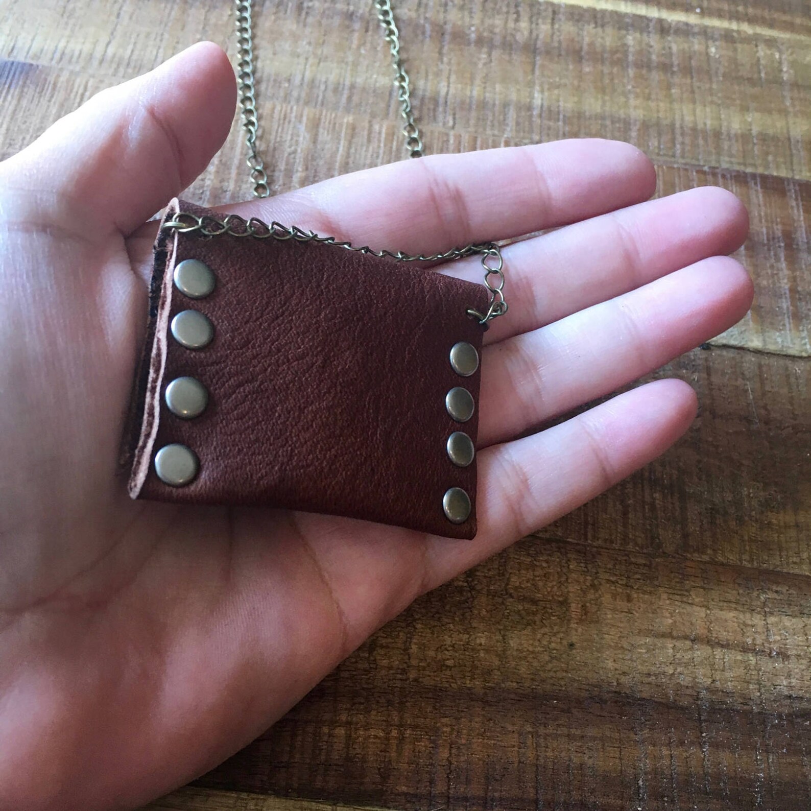 Leather Medicine Bag Necklace, Small Pouch for Healing Crystals, Native ...
